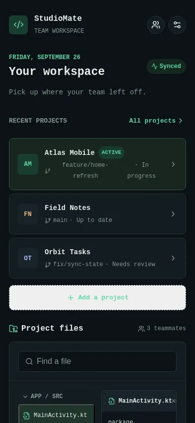 StudioMate Mobile