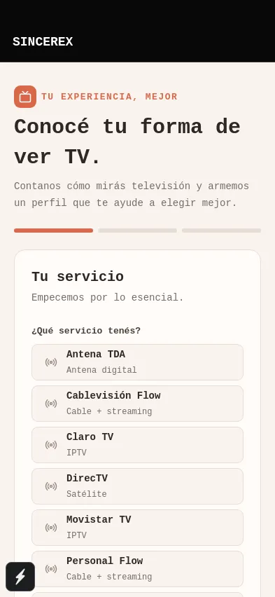 Sincerex TV Experience