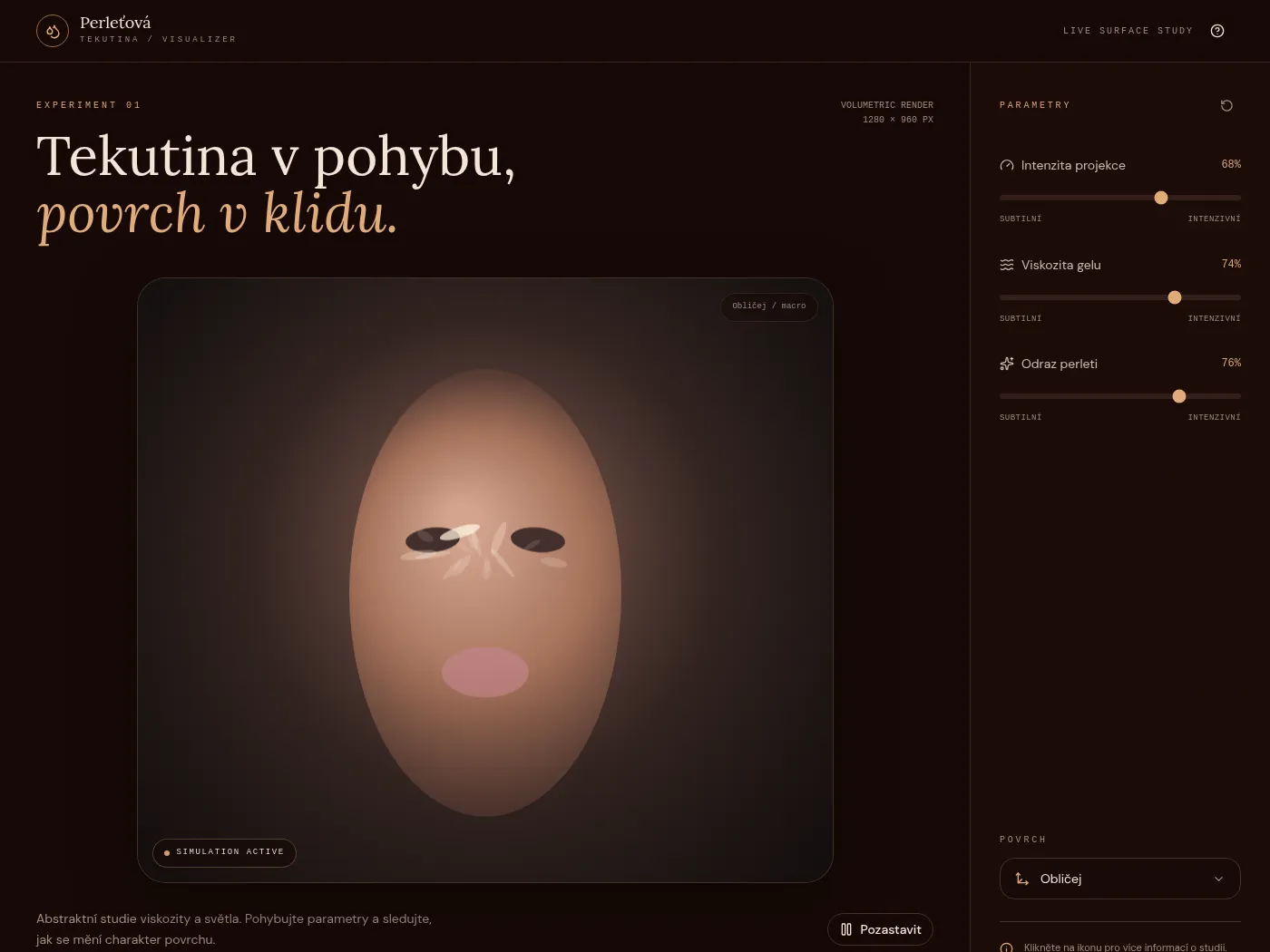 Perleťová Tekutina Visualizer
