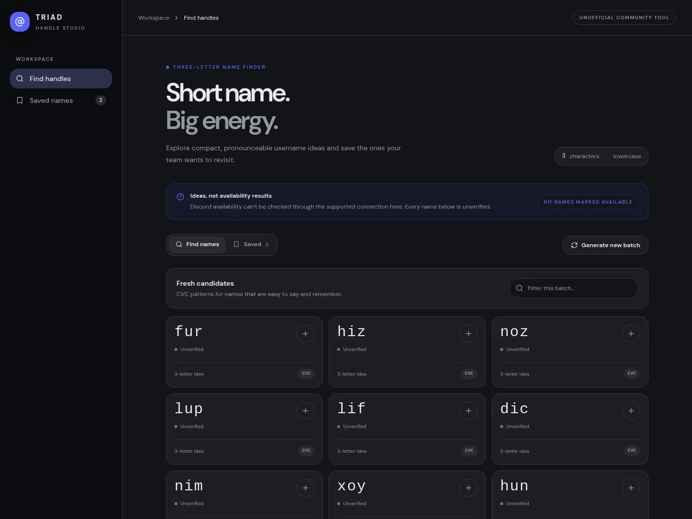 Discord Name Finder