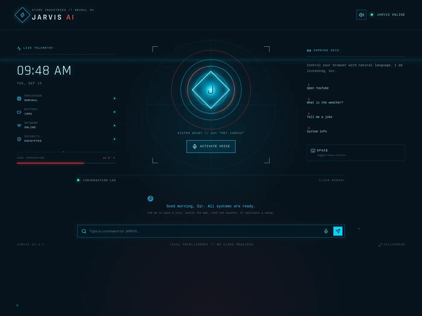 JARVIS AI Assistant Web App