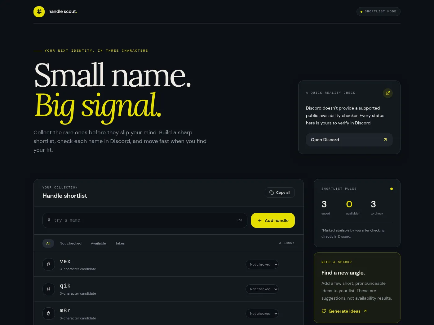 Rare Discord Handle Finder