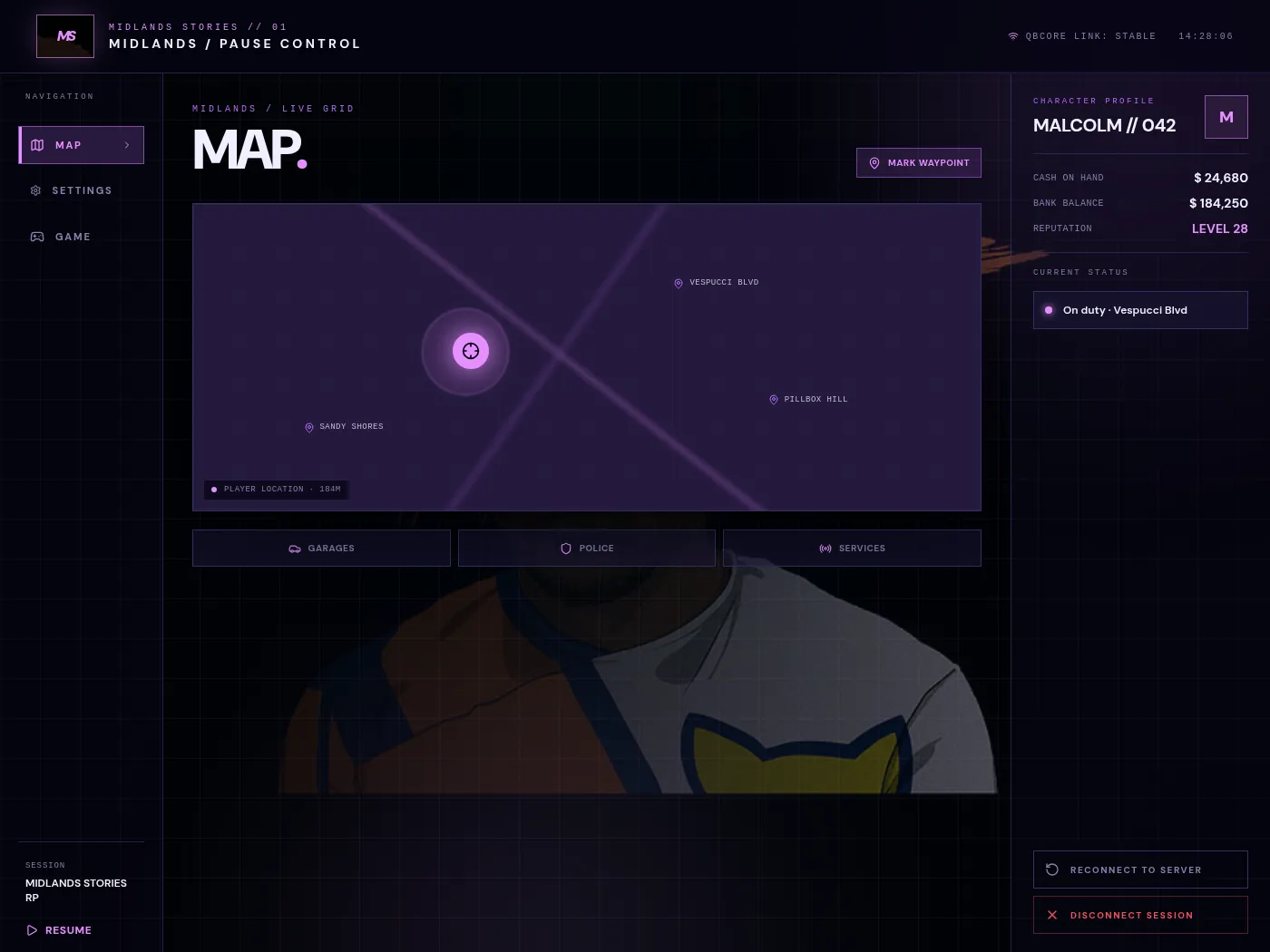 GTA Pause Menu UI