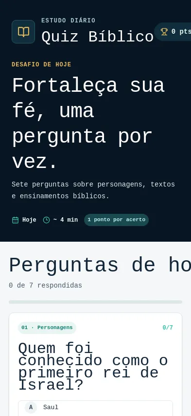 Quiz Bíblico Diário