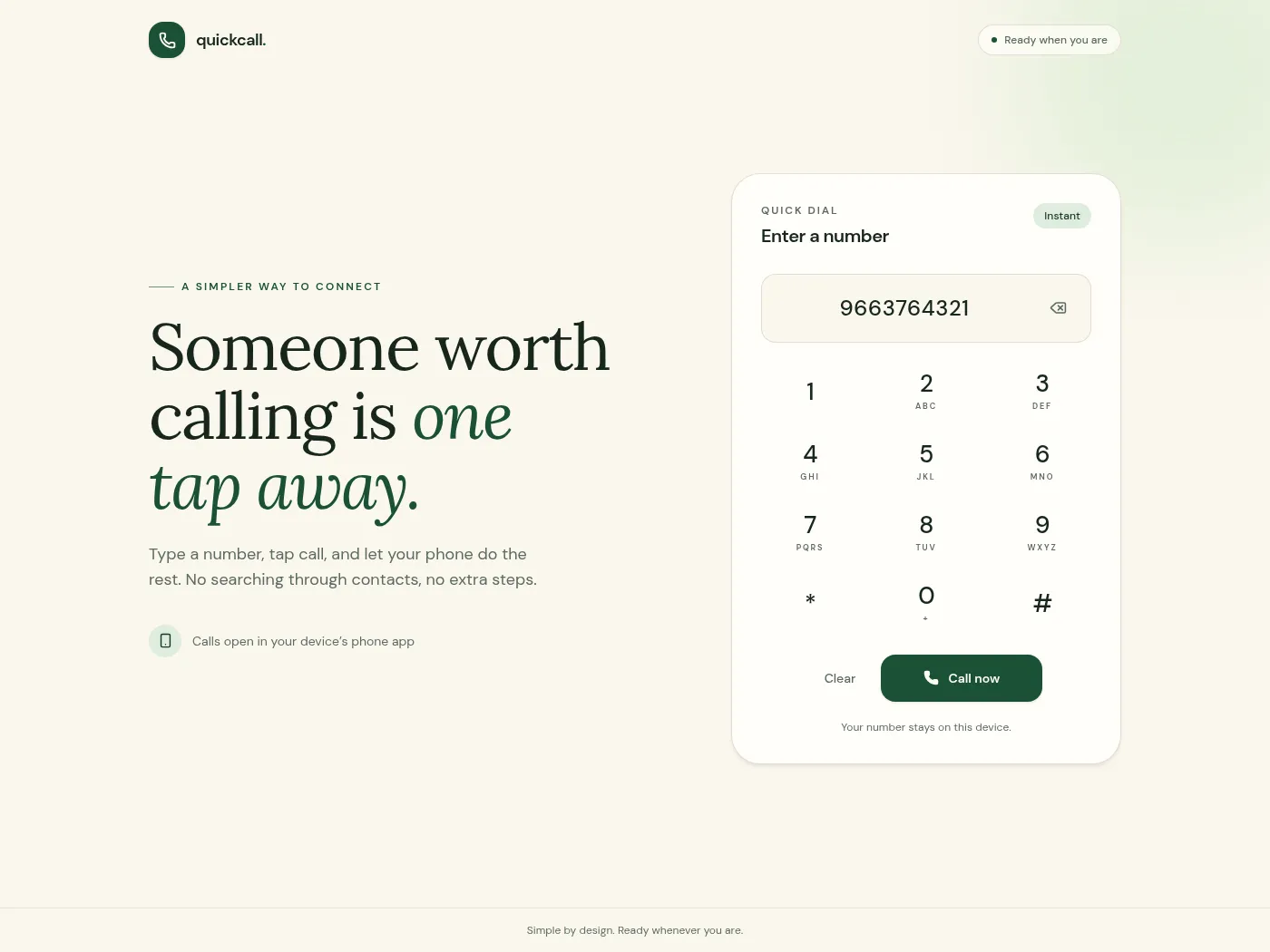 QuickCall Helper