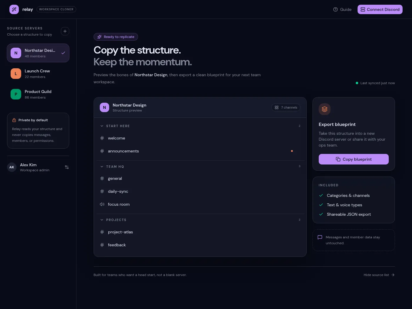Discord Workspace Cloner