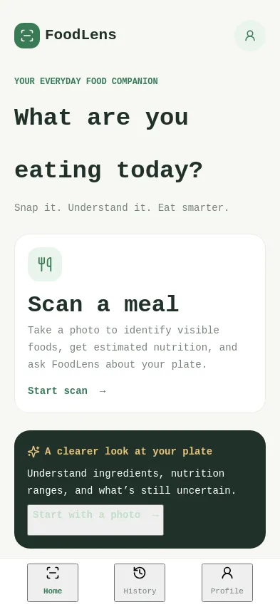 FoodLens AI Scanner