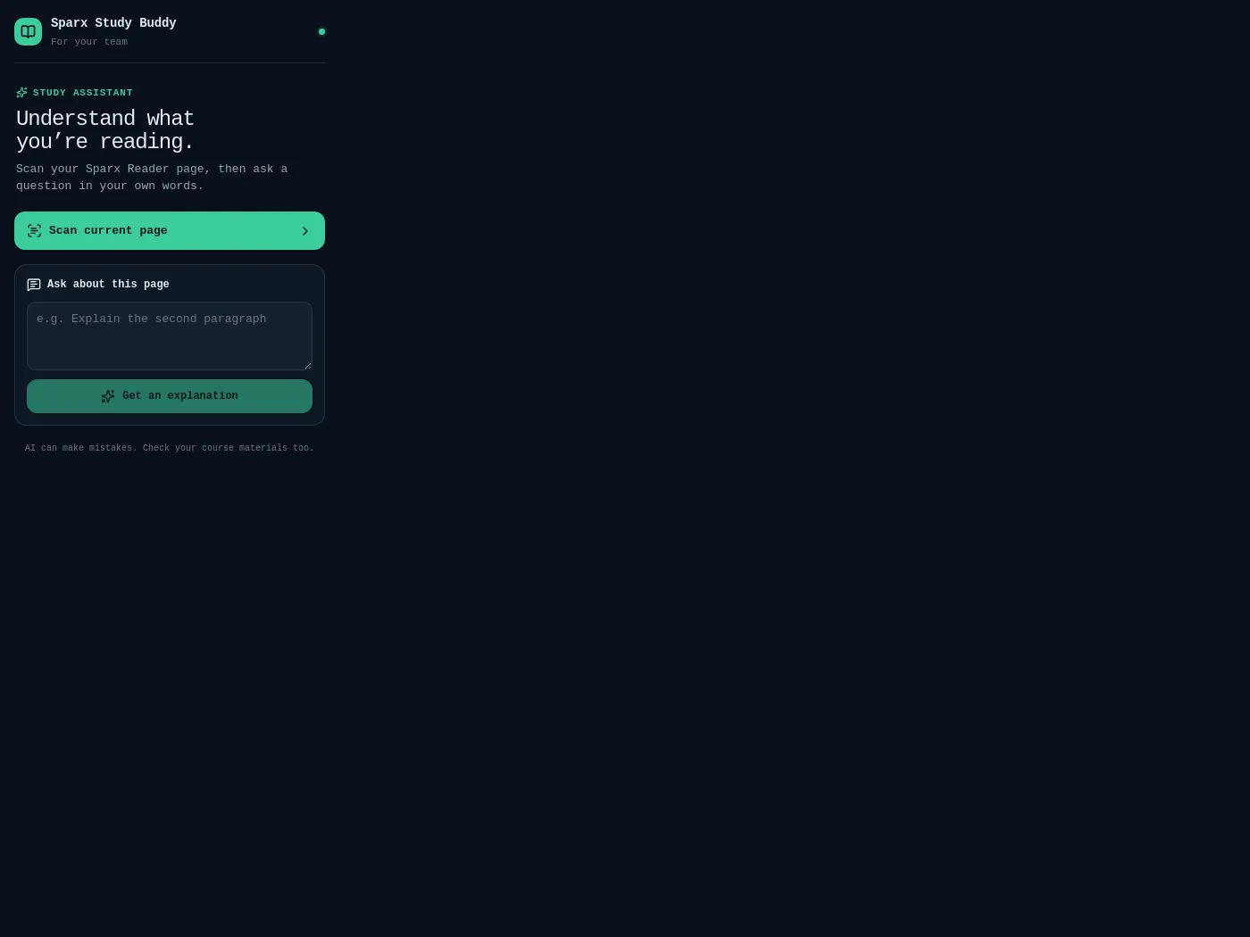 Sparx AI Study Buddy
