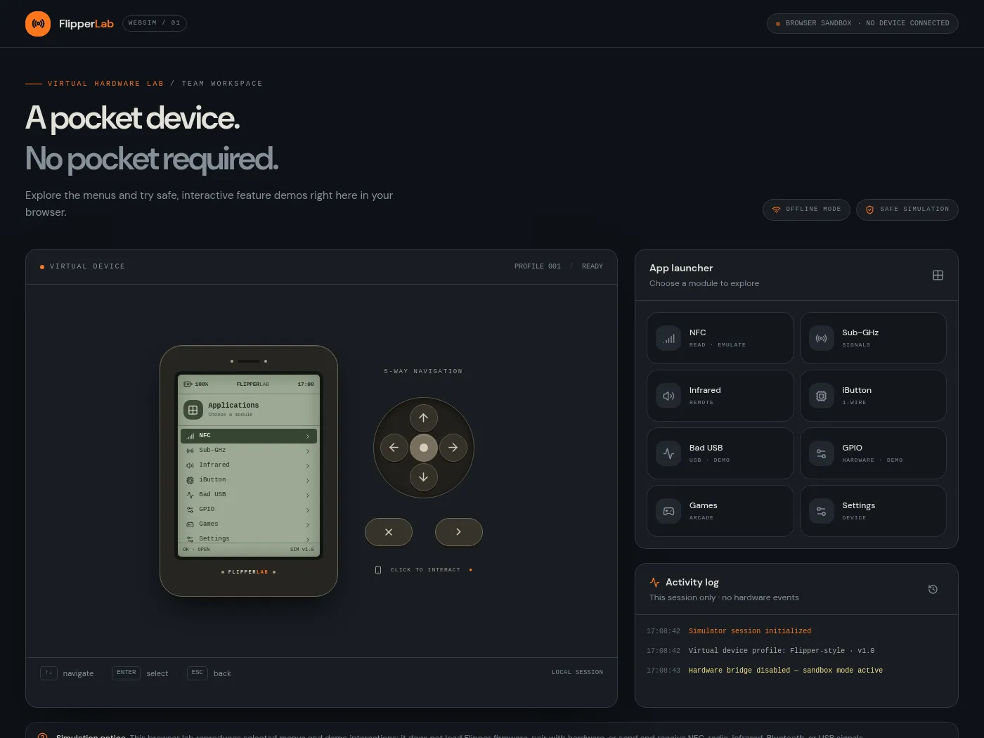 Flipper Zero WebSim