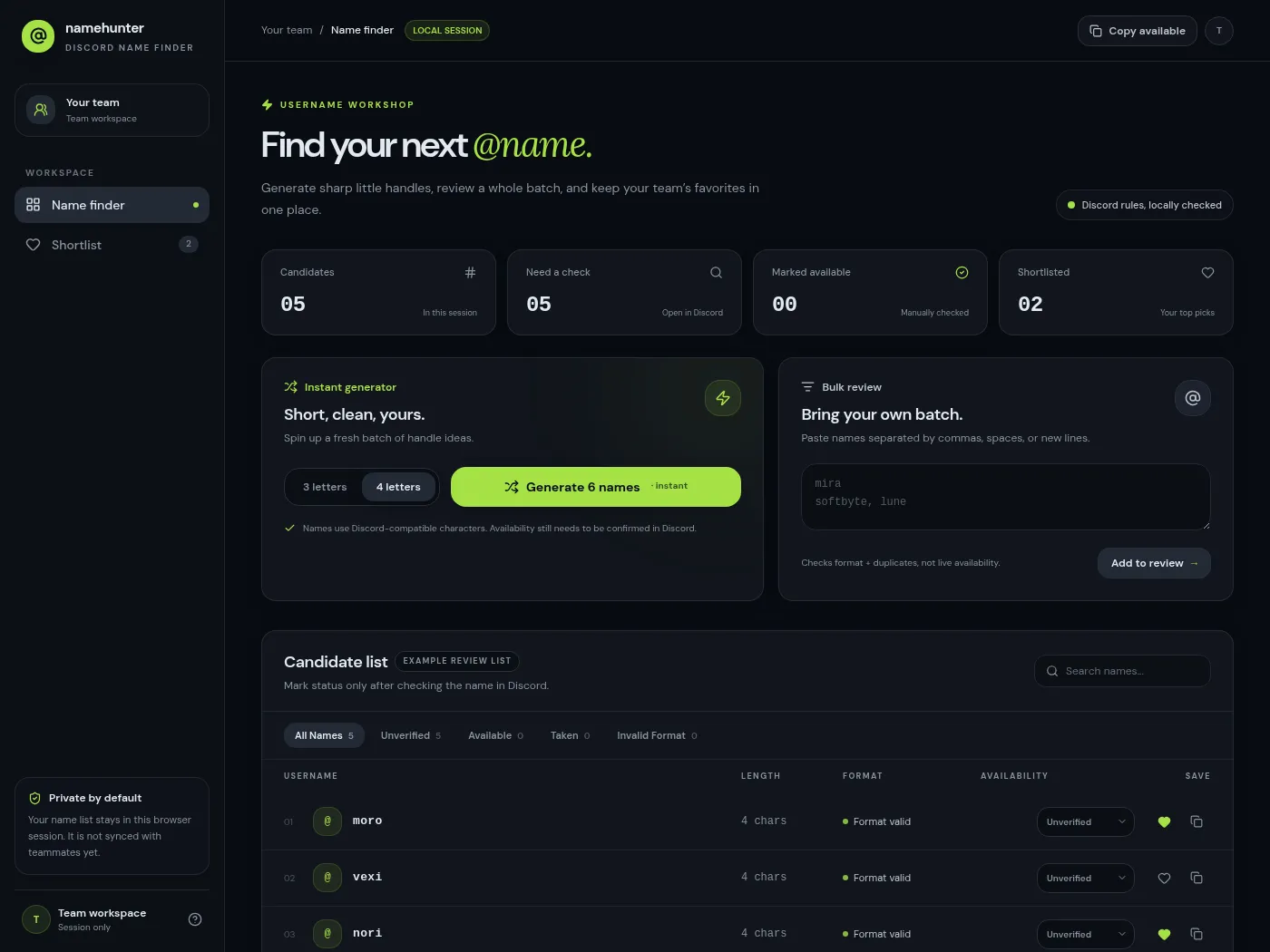 Discord NameHunter