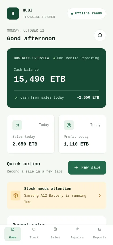 Hubi Financial Tracker