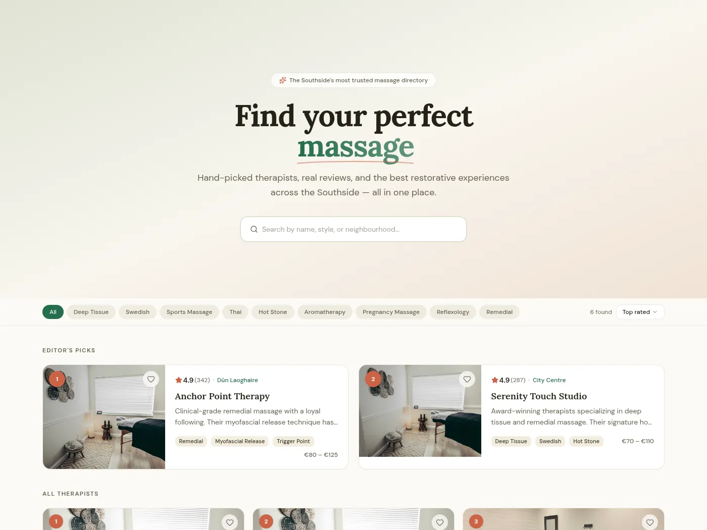 Massage Finder Southside