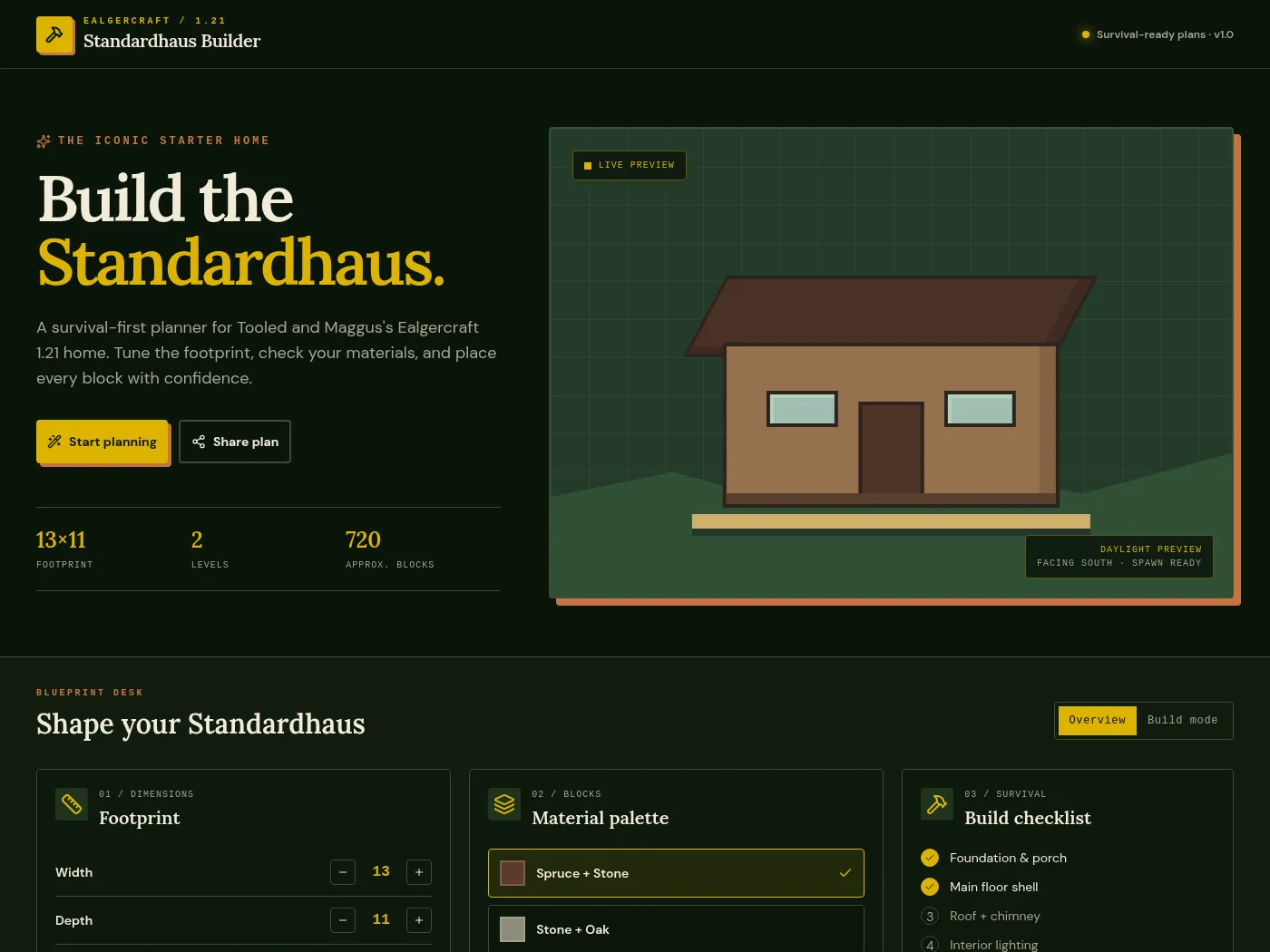 Ealgercraft Standardhaus Builder