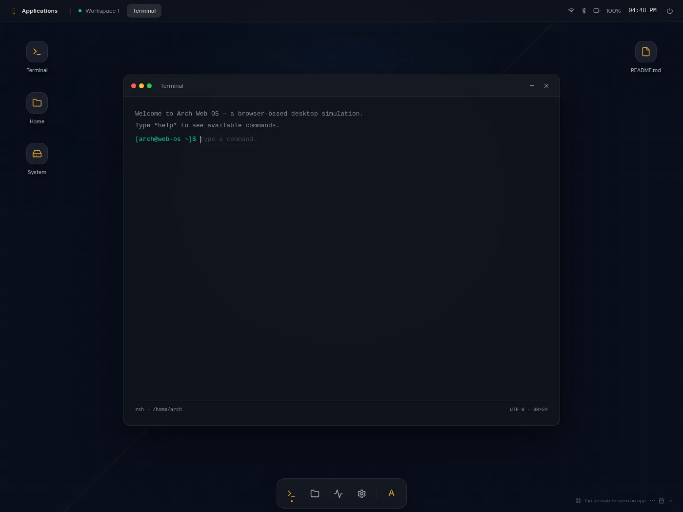 Arch Linux Web OS