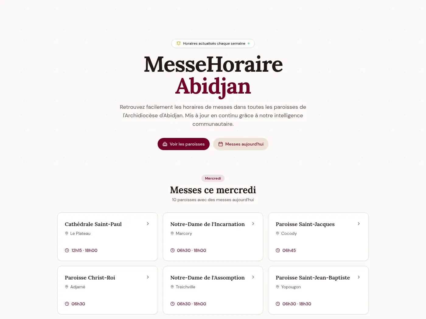 MesseHoraire Abidjan
