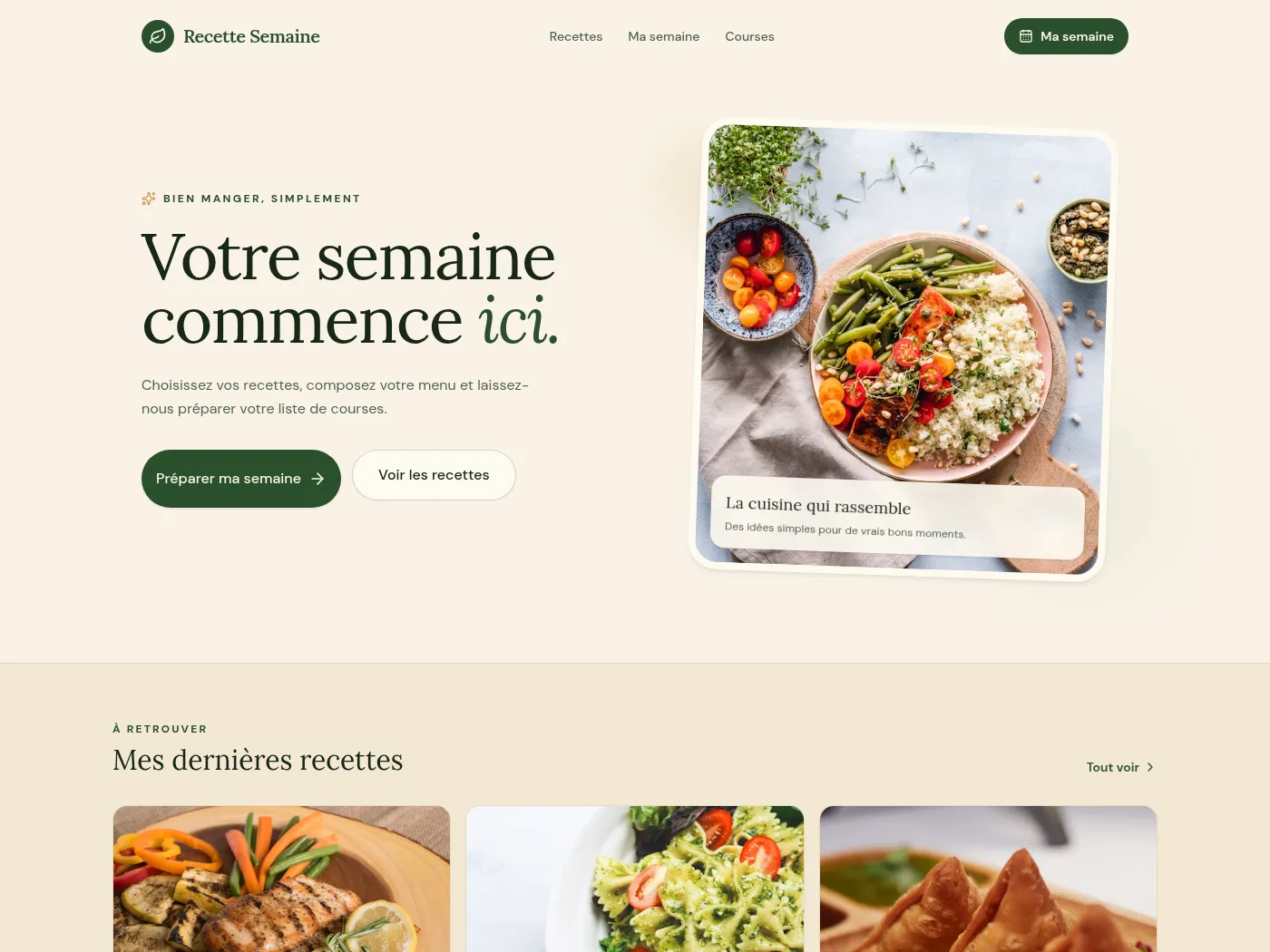 Recette Semaine WebApp