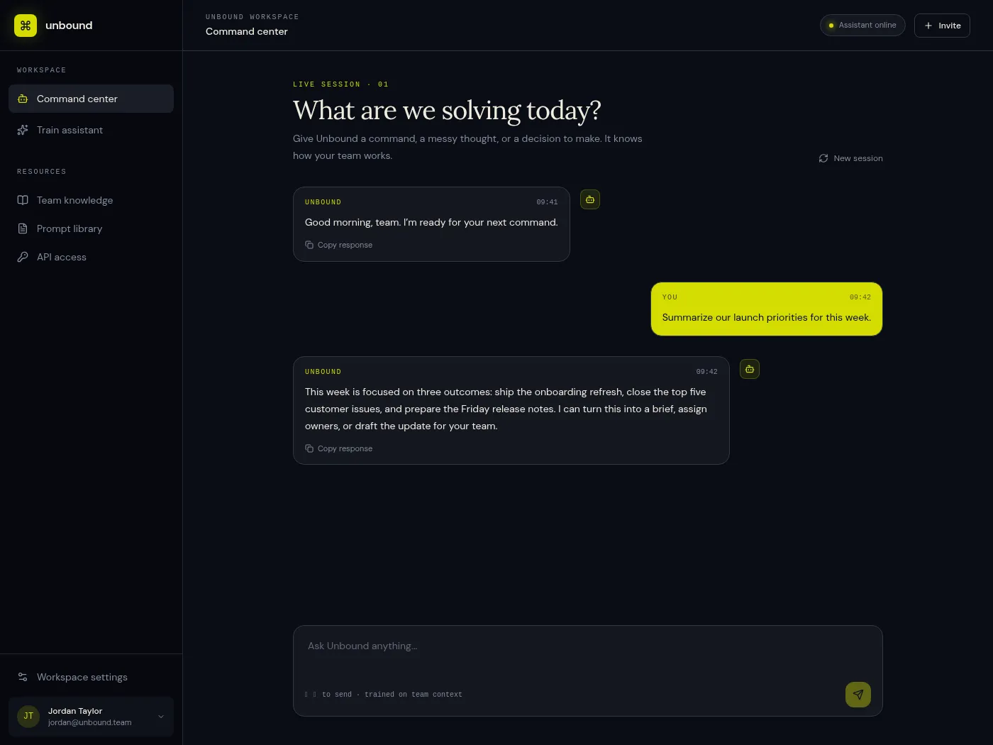 Unbound Team AI Assistant