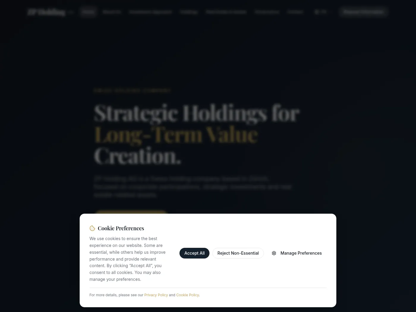 ZP Holding Corporate Website