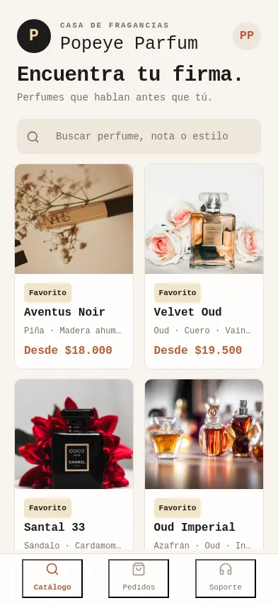 Popeye Parfum Mobile Catalog