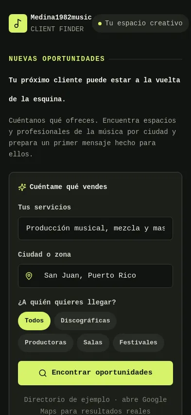 Medina1982music Client Finder