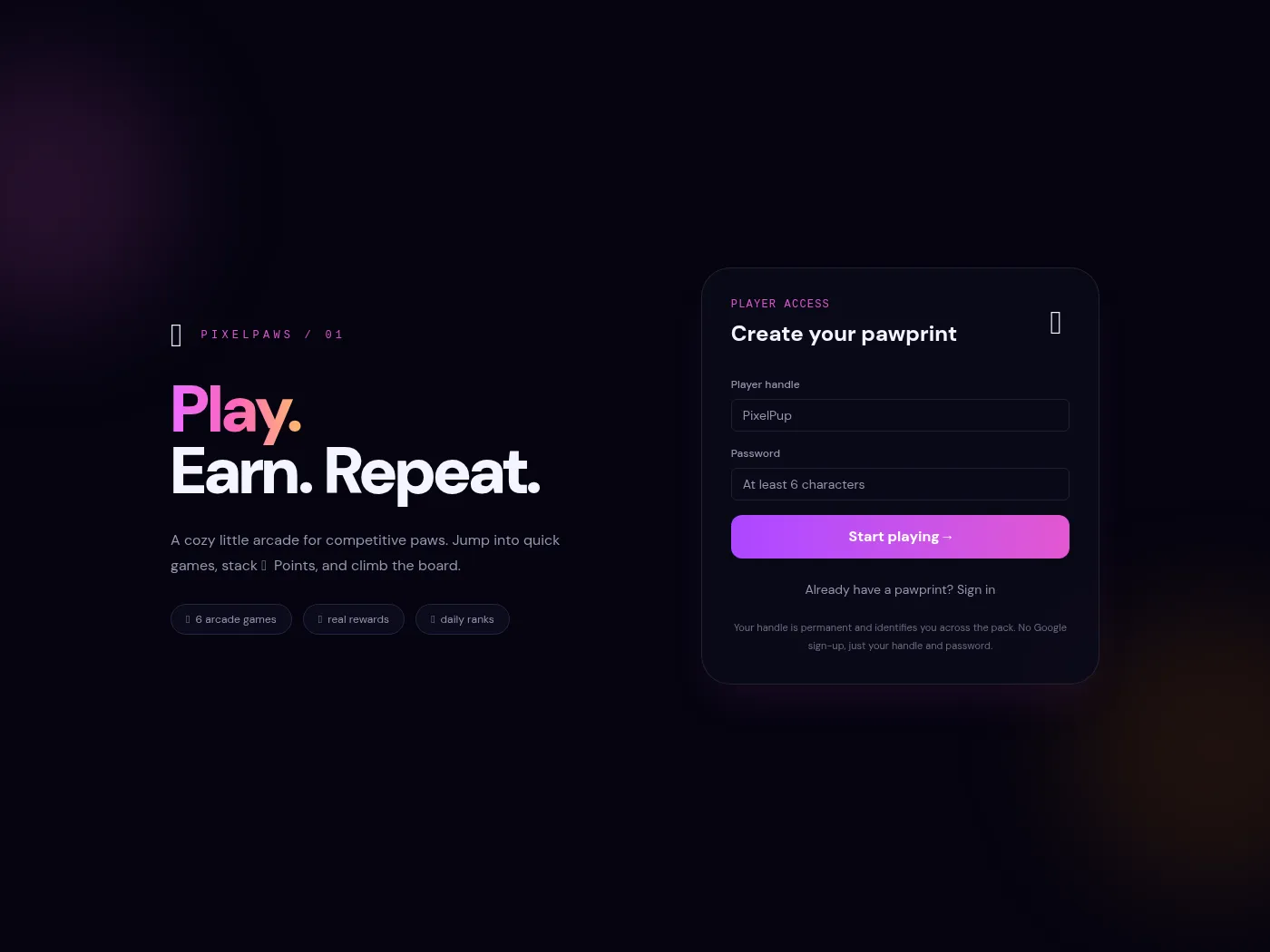 PixelPaws Rewards Platform