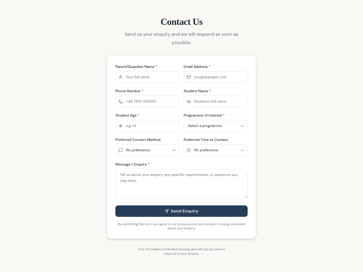 Wix Enquiry Form Widget