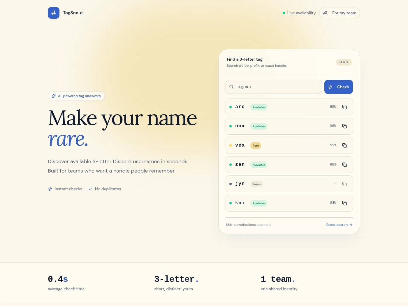 Discord 3-Letter Finder