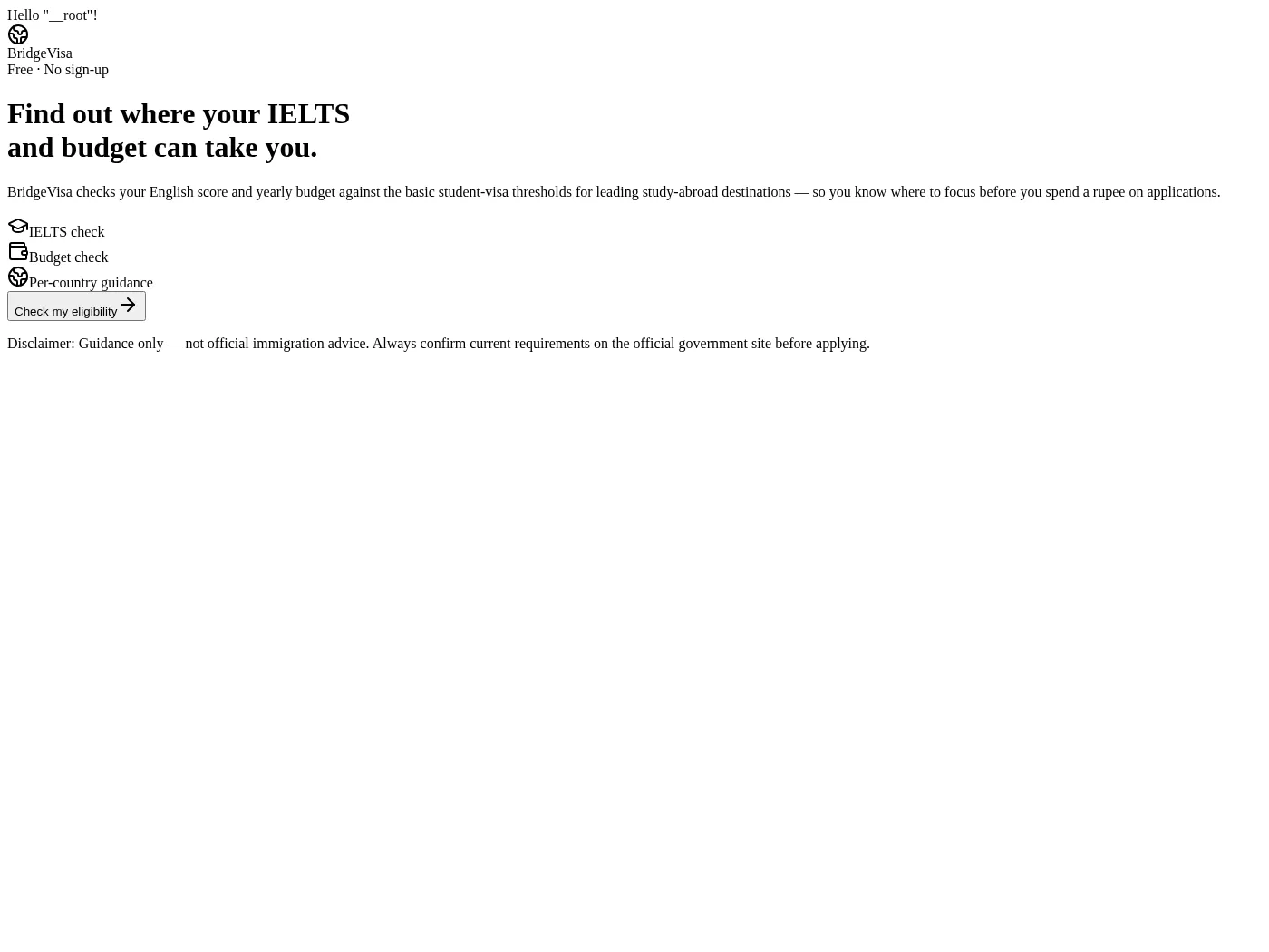 BridgeVisa Eligibility Checker