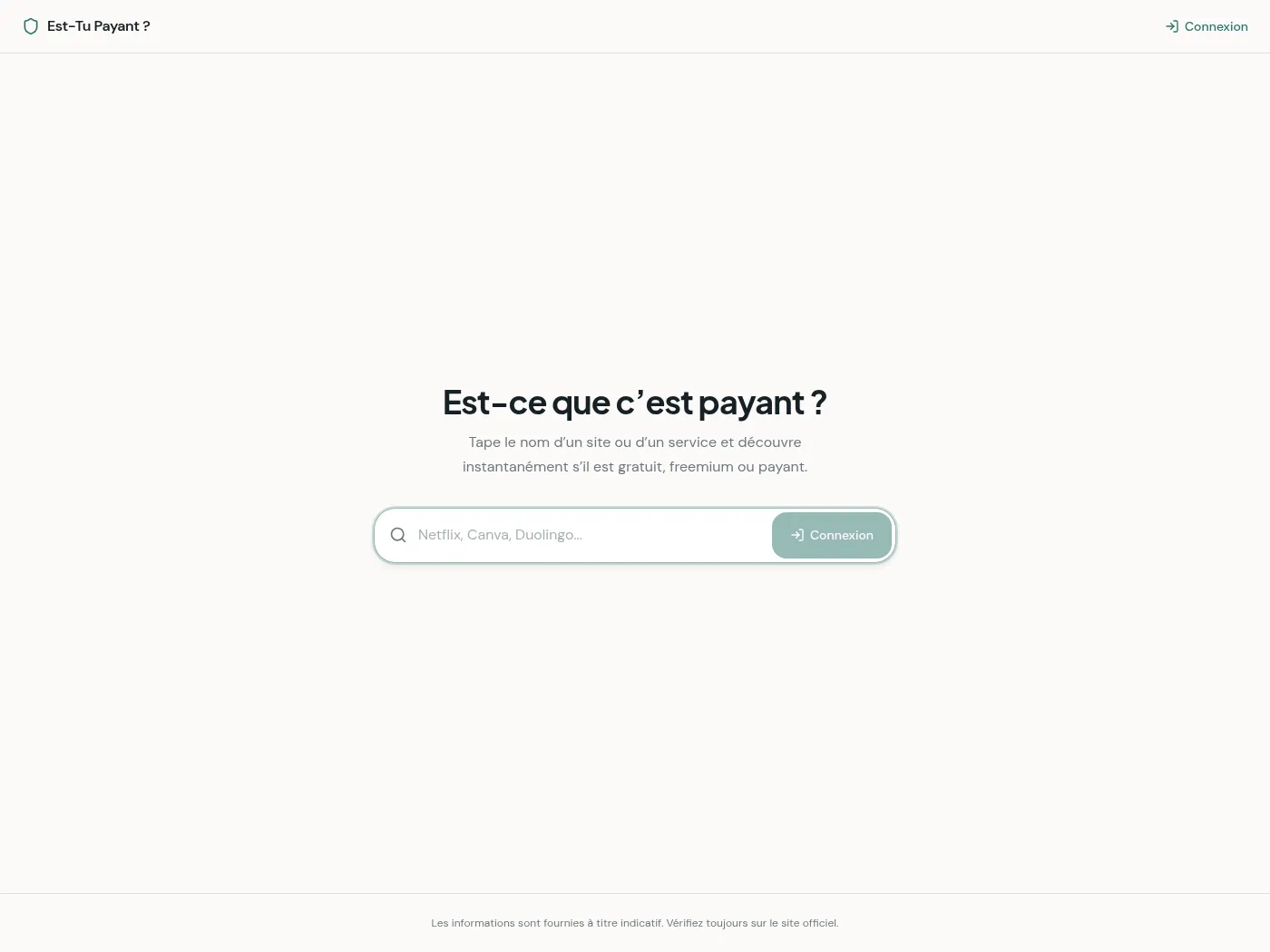 Est-Tu Payant Checker