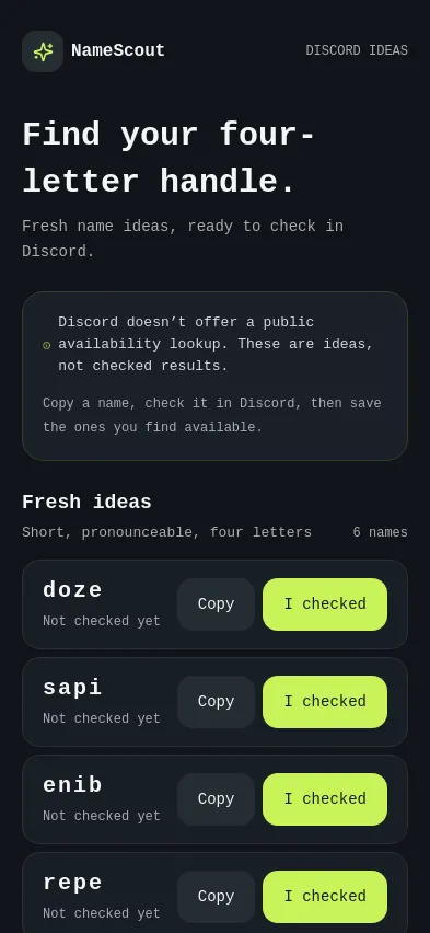 Discord NameScout
