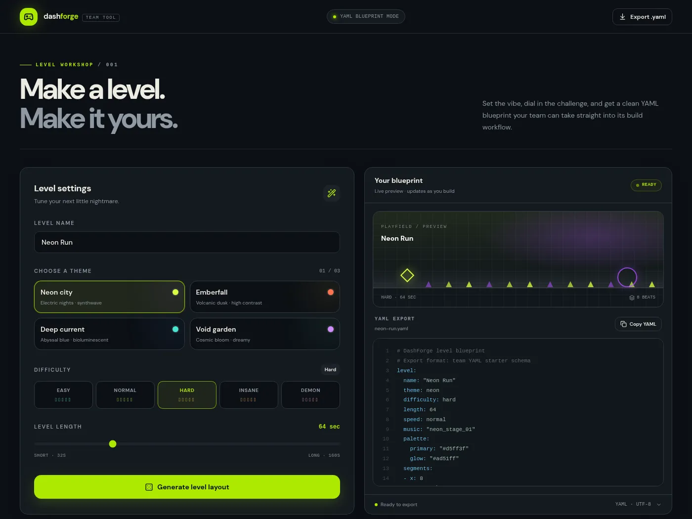 Dash Level Creator