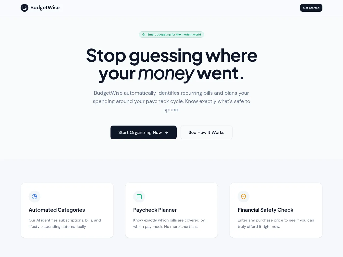 BudgetWise Organizer