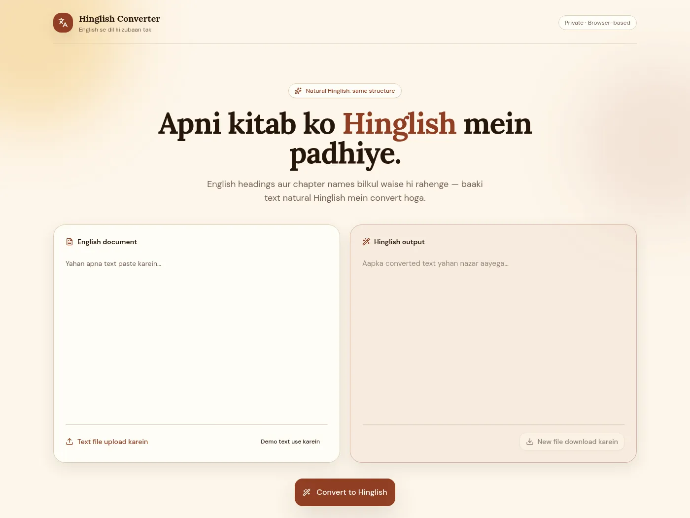 Hinglish Converter Tool
