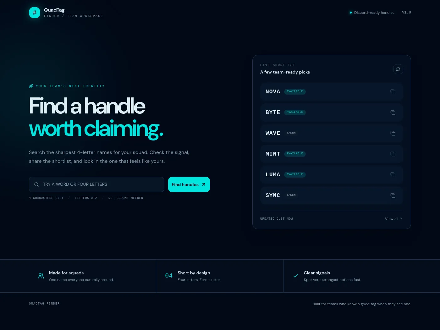 QuadTag Finder