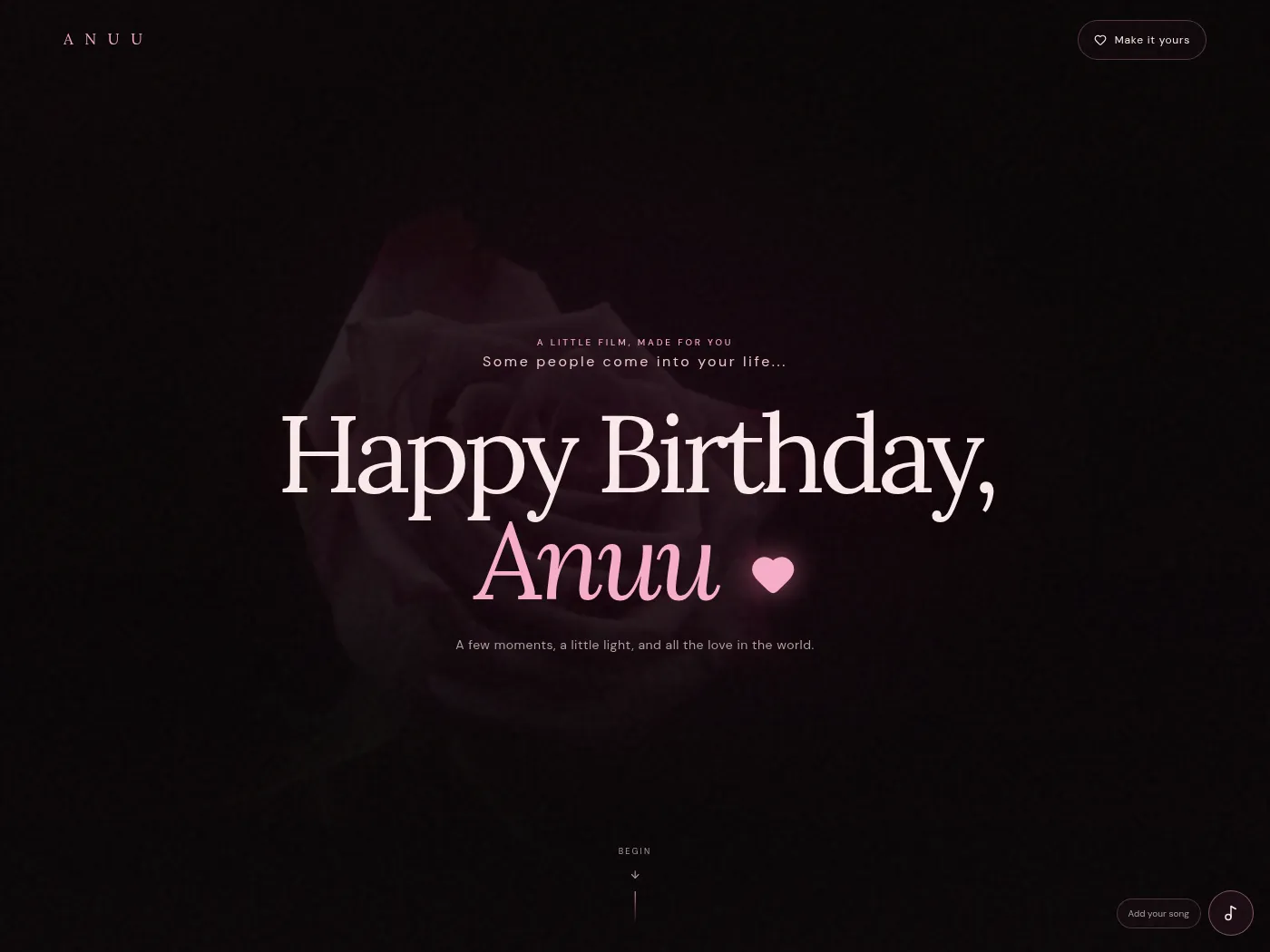 Anuu Birthday Cinematic