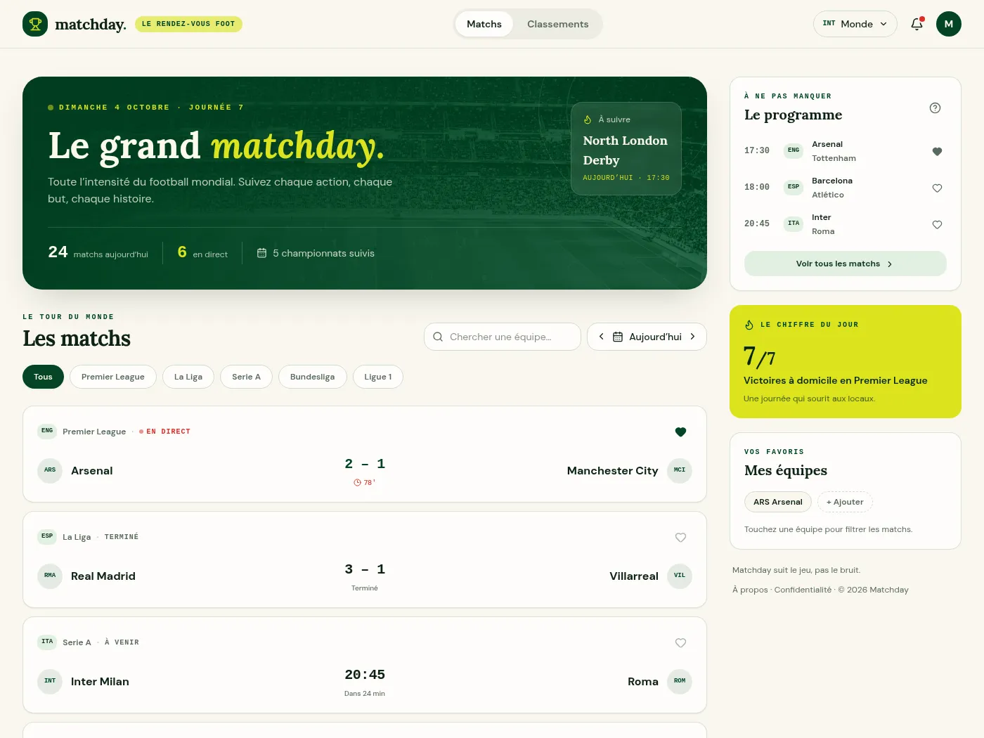 Global Football Tracker