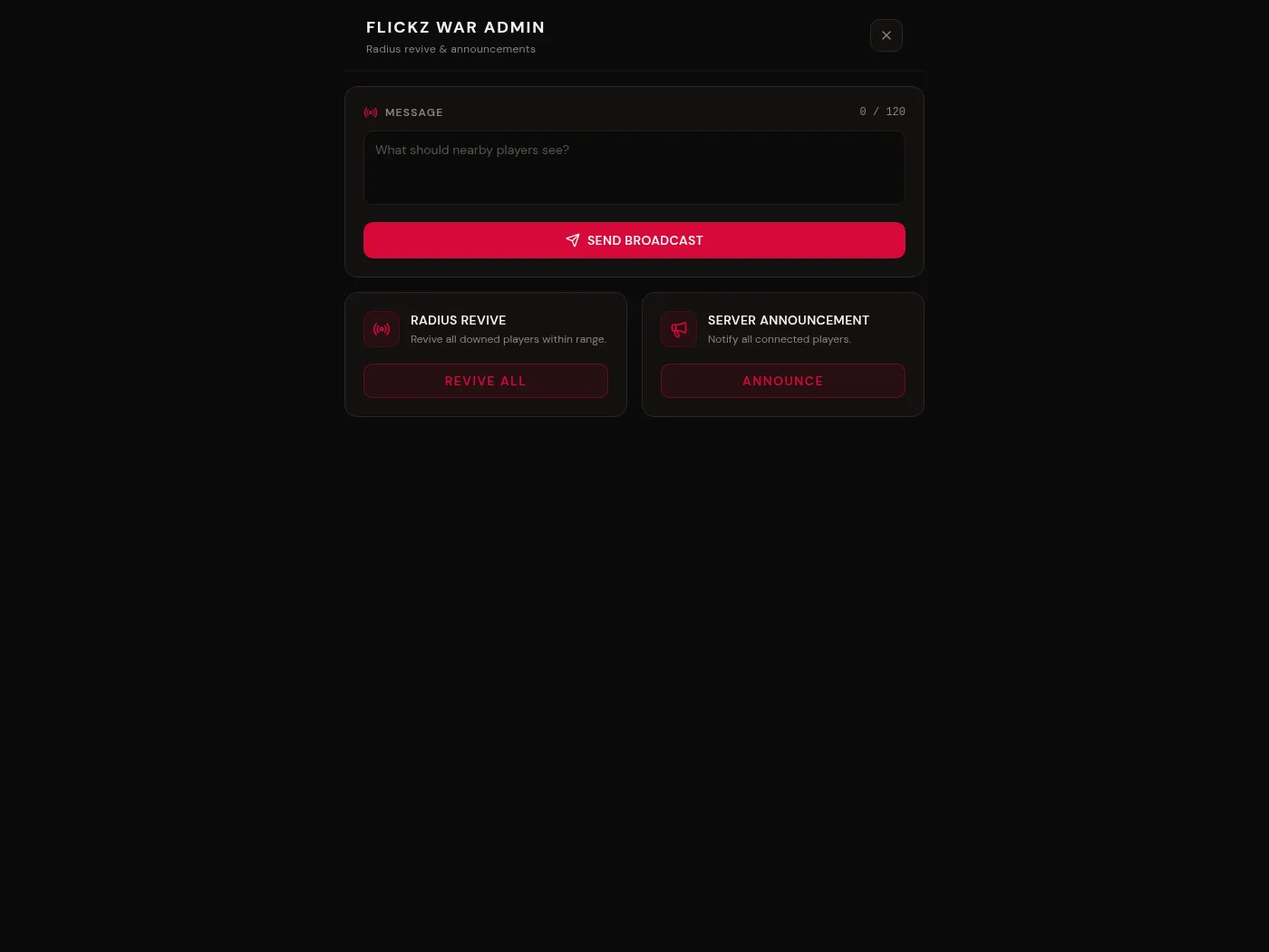 War Admin Dashboard