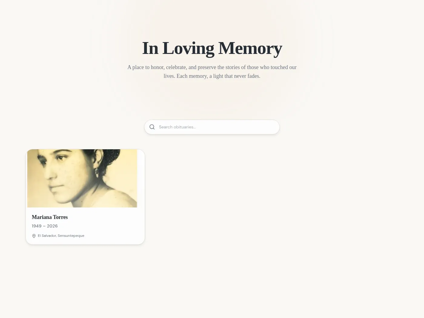 Obituary Tribute Portal