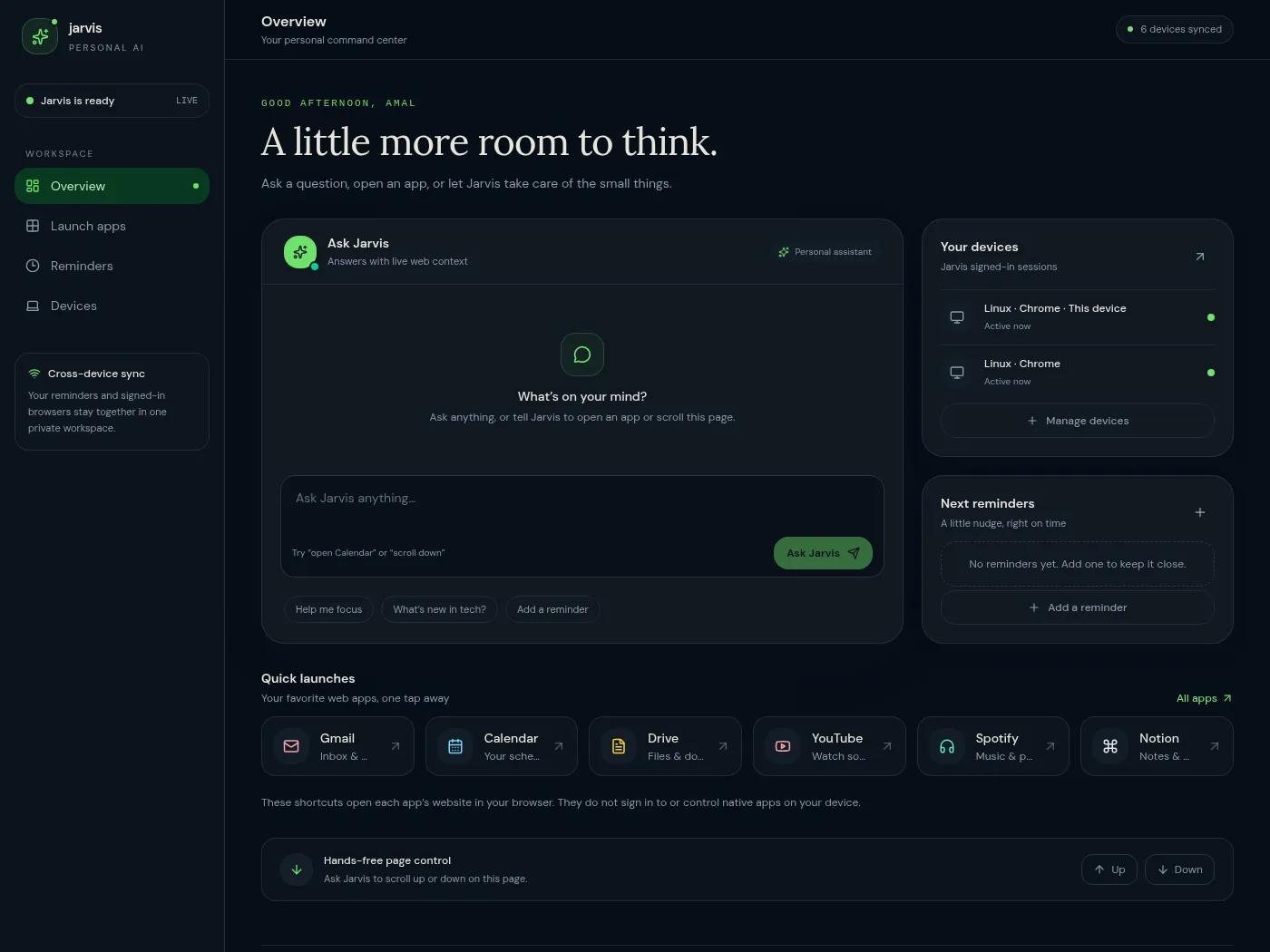 Jarvis AI Dashboard