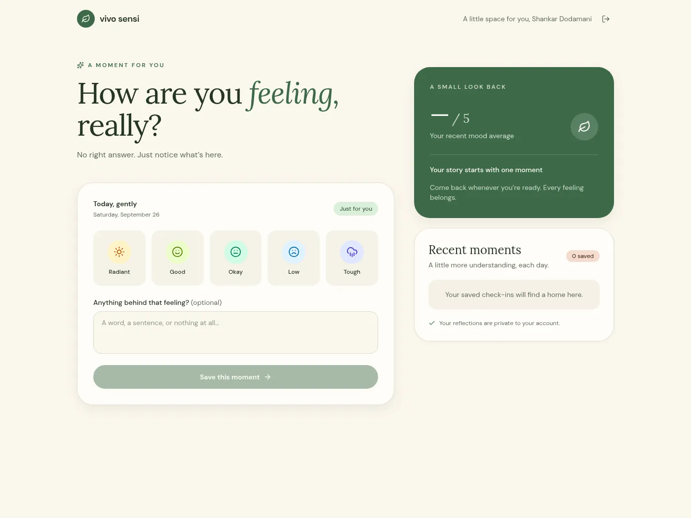 Vivo Sensi Mood Tracker