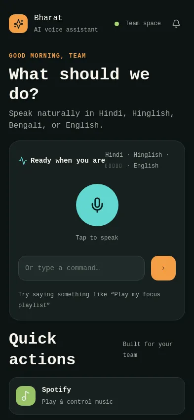 Bharat AI Voice Assistant