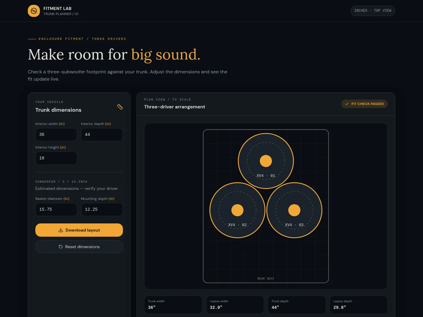 Subwoofer Trunk Planner