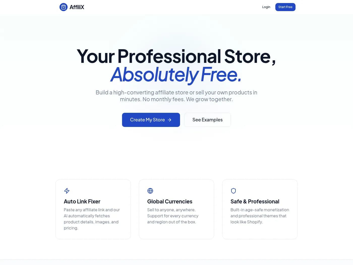 AffiliX Shop Builder