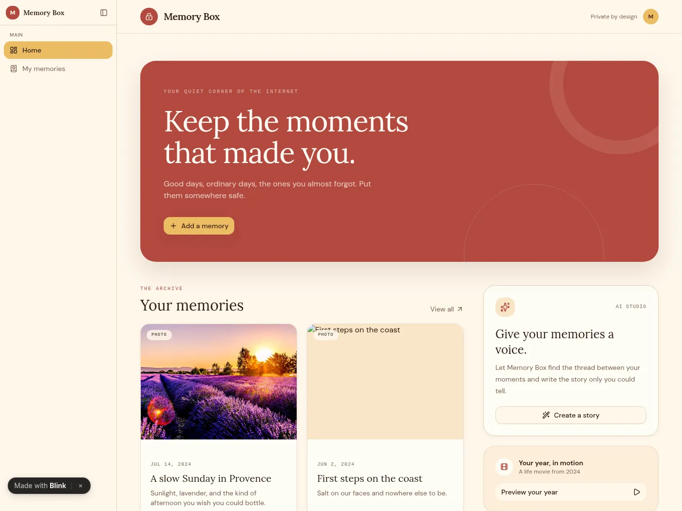 Memory Box App