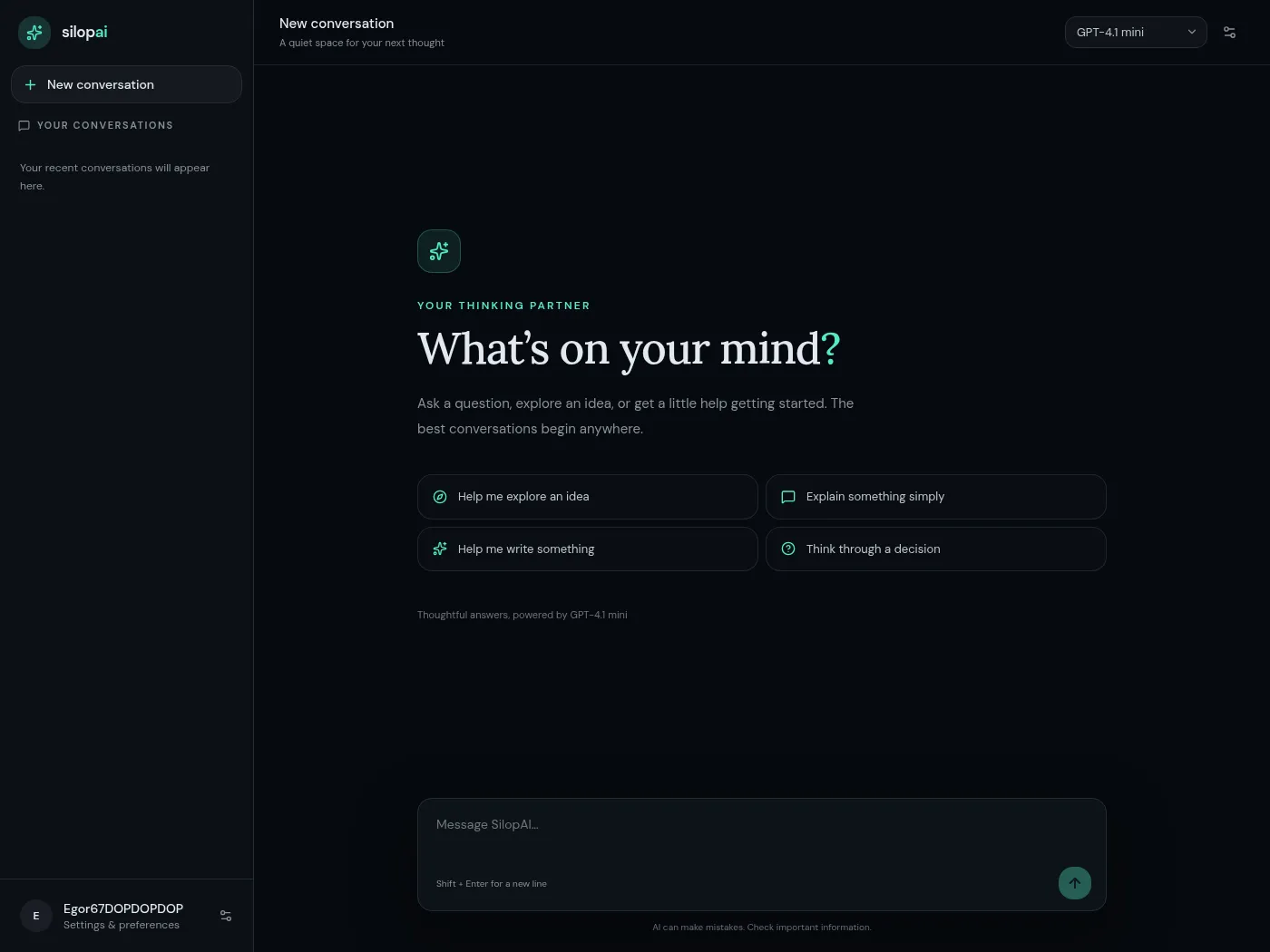 SilopAI Chatbot Site