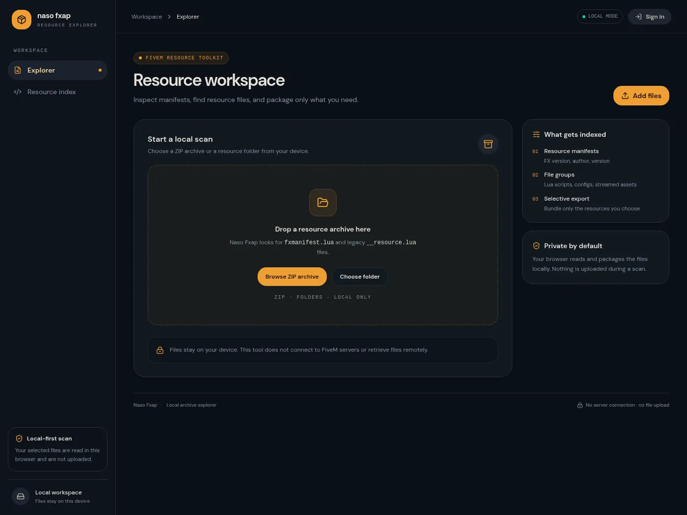 Naso Fxap Resource Explorer