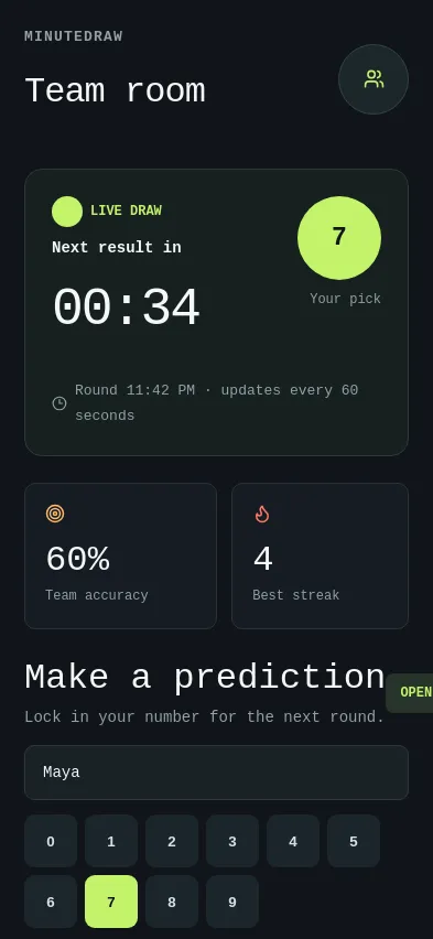 MinuteDraw Predictor