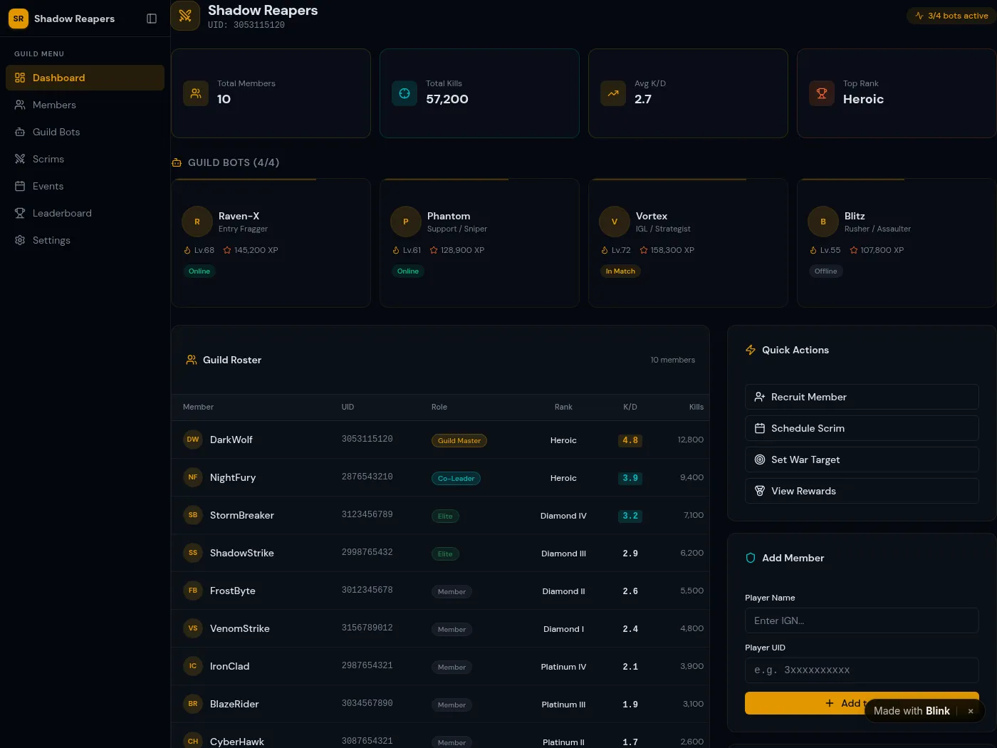 Guild Bot for Freefire