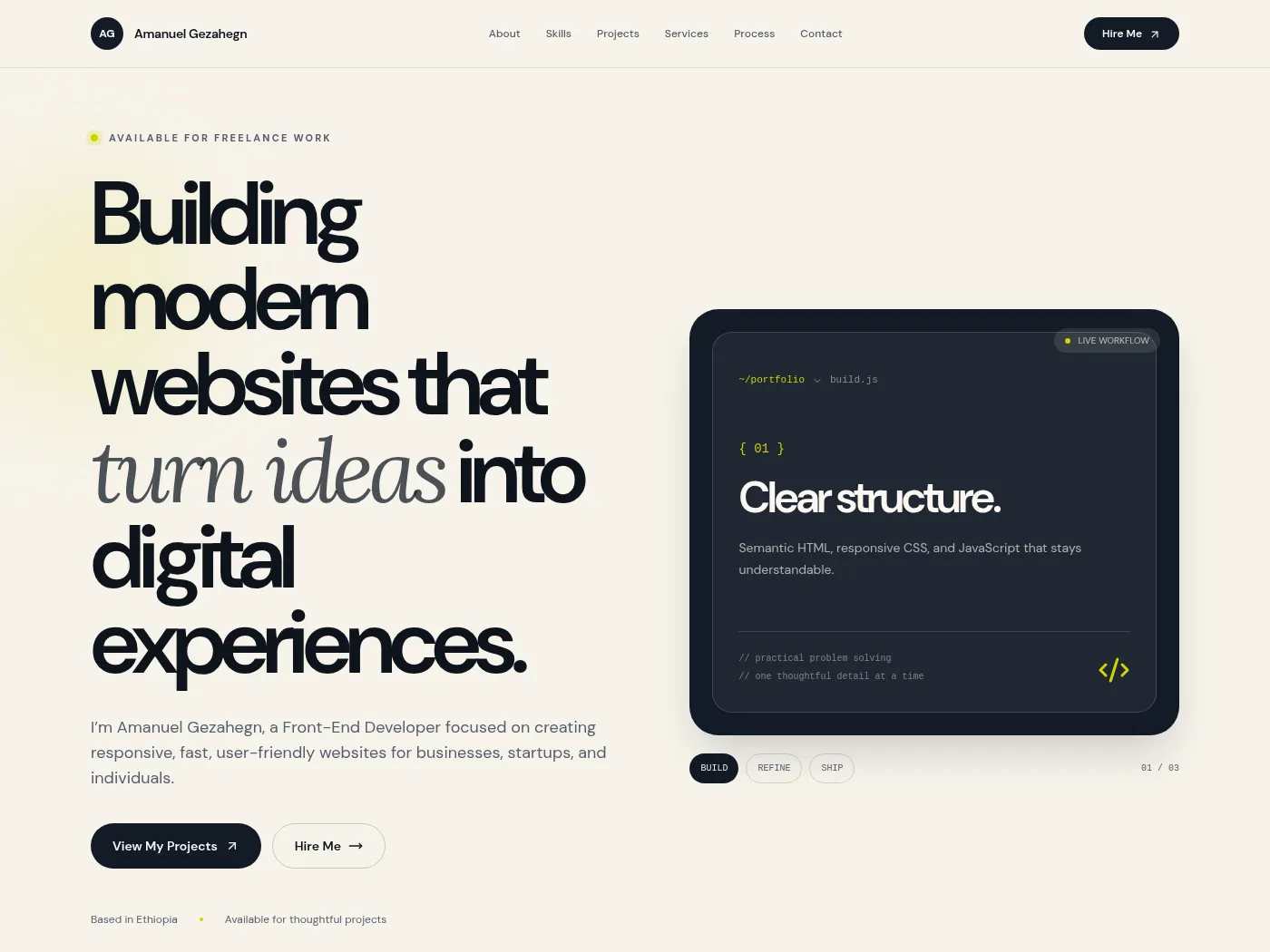 Amanuel Gezahegn Portfolio