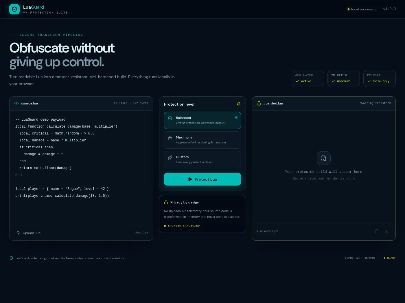 LuaGuard Web Obfuscator
